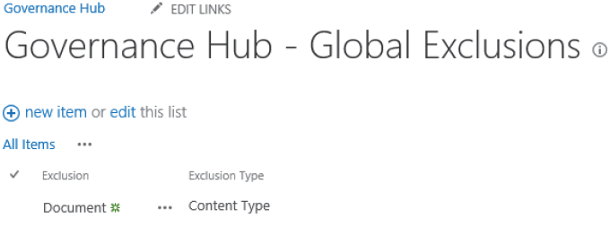 Governance Hub Configuration