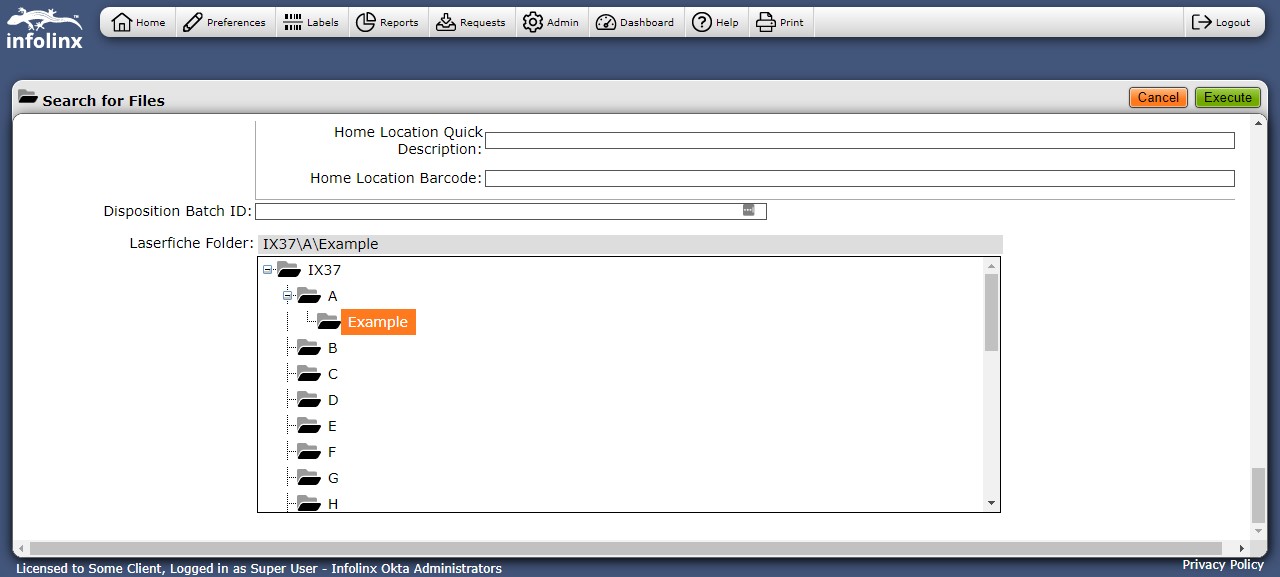 User Guide for Laserfiche Integration