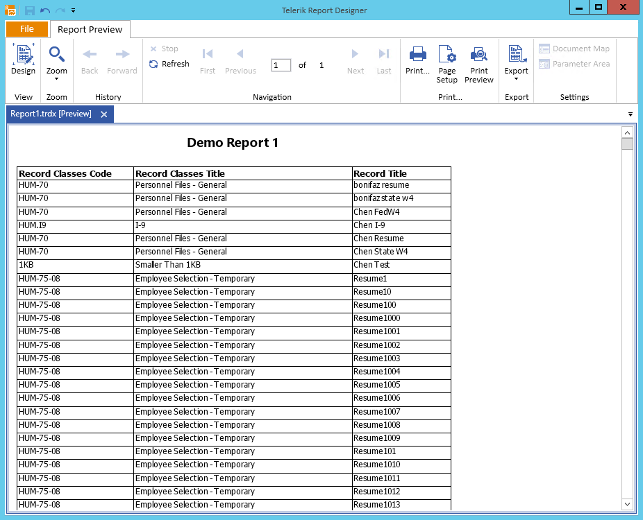 Telerik Report Designer