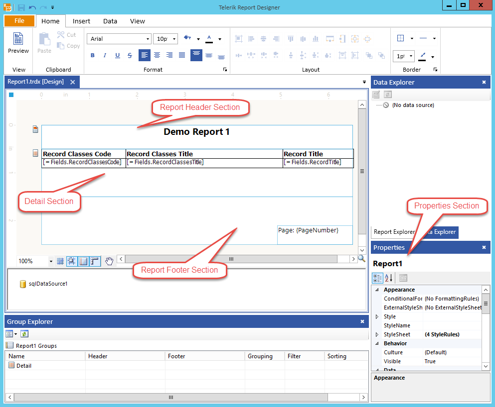 Telerik Report Designer