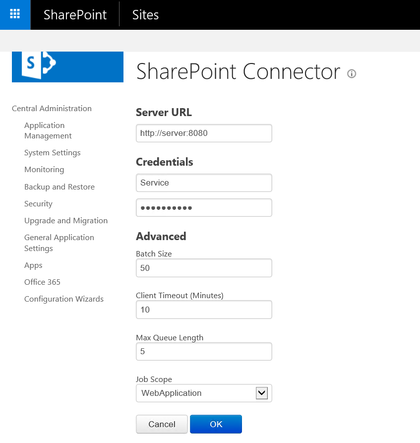 Directing the SharePoint Server Connector to Records Management