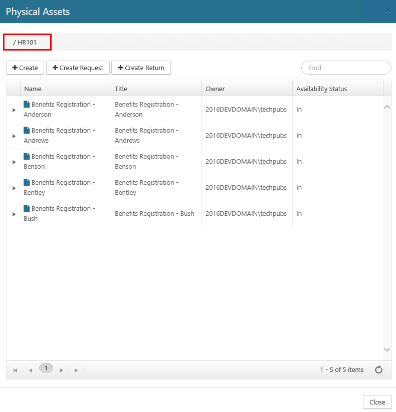 Viewing Asset Properties and Record Details